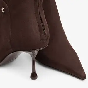 JIMMY CHOO Cycas Ankle Boot 80 Chocolate Suede Ankle Boots Chocolate