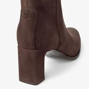 JIMMY CHOO Caly Ab 65 Chocolate Suede Ankle Boots Chocolate