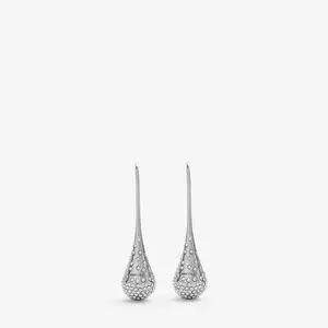 JIMMY CHOO Drop Crystal Earrings Silver-finish Metal And Crystal-embellished Drop Earrings