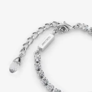 JIMMY CHOO Saeda Link Bracelet Silver-finish Bracelet With Crystal Embellishment
