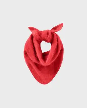 Soft Goat Scarf Brushed Triangle Cashmere - Red