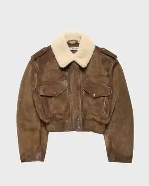 Acne Studios Jacket Suede Bomber Shearling Collar