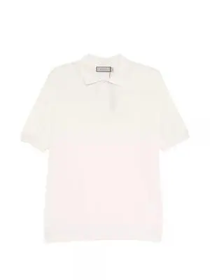 Canali Ribbed-knit Polo Shirt - Neutrals