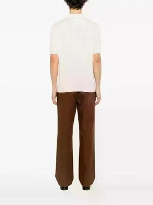 Canali Ribbed-knit Polo Shirt