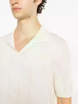 Canali Ribbed-knit Polo Shirt