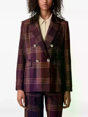 Lola Casademunt Checked Double-breasted Blazer - Red