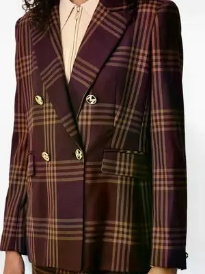 Lola Casademunt Checked Double-breasted Blazer