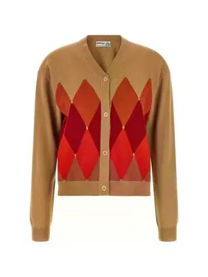 BALLANTYNE Argyle Cashmere Cardigan - Neutrals