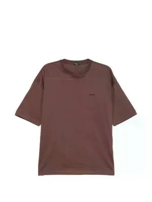 Kiton Logo-embroidered T-shirt - Brown