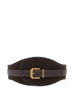 Agnona Whipstitch-trim Cashmere Belt - Brown