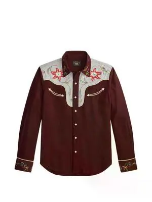 Ralph Lauren Floral-embroidered Shirt - Red