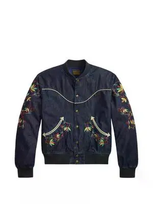Ralph Lauren Embroidered Bomber Jacket - Blue