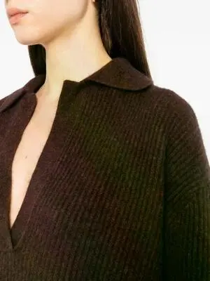 UMA WANG Ribbed-knit Polo-collar Sweater
