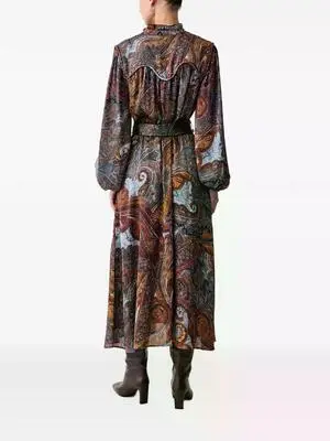 Lola Casademunt Paisley-print Belted Midi Dress