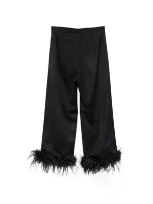 STYLAND Feather-trim Cropped Trousers