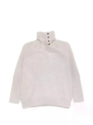 COTEMP Button-neck Ribbed-knit Jumper - Neutrals