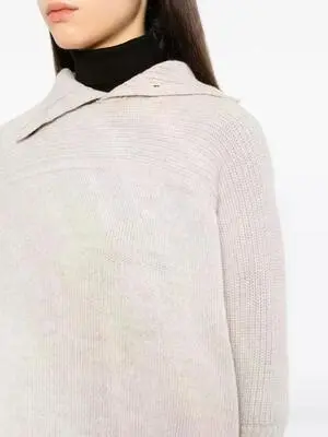 COTEMP Button-neck Ribbed-knit Jumper