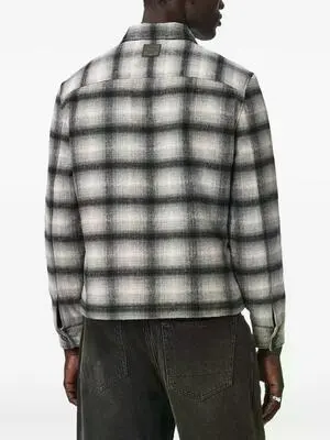 ALLSAINTS Check-pattern Logo-embroidered Shirt Jacket