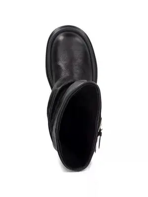 BALDININI Buckle-detail Pebbled Biker Boots