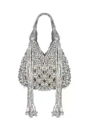 HIBOURAMA Mini Vannifique Pendant Crystal-embellished Shoulder Bag - Silver