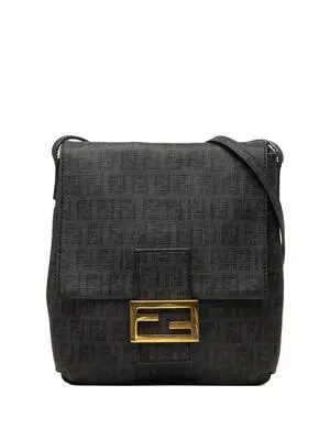 Fendi 2010-2026 Zucchino Spalmati Crossbody Bag - Black