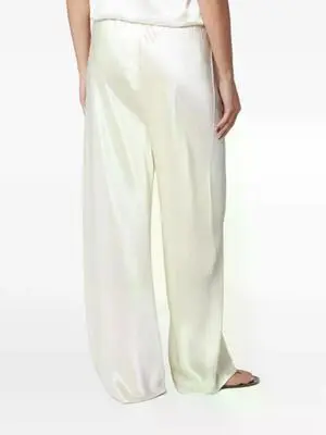 Almada Label Bias-cut Satin Palazzo Pants - Neutrals
