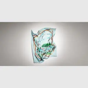 Gucci Printed Silk Twill Carr - Blue