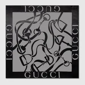Gucci Equestrian Silk Viscose Shawl - Black