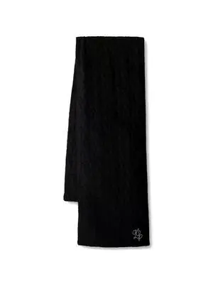 Liu Jo Cable-knit Logo-plaque Scarf - Black
