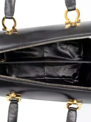 FERRAGAMO 1990-2000 Smooth Calfskin Gancini Boston Bag Satchel