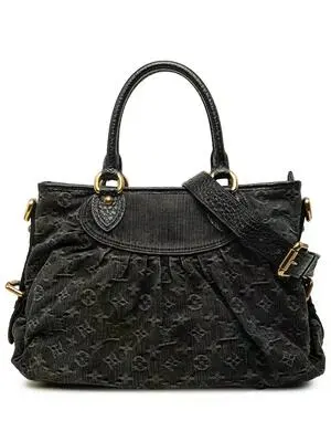 LOUIS VUITTON 2007 Monogram Denim Neo Cabby Mm Satchel - Black