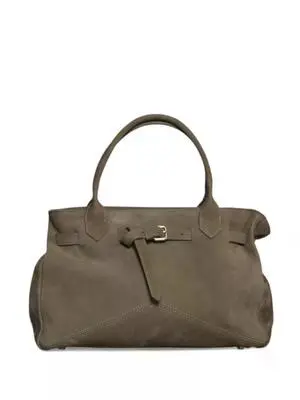 BALLANTYNE Medium Kate 993 Buckle-detail Suede Tote Bag - Grey