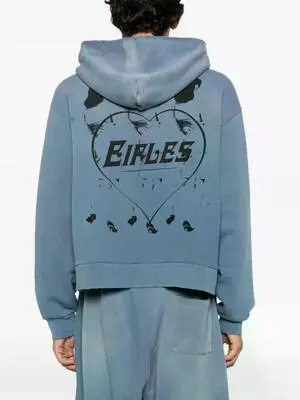EIFLES Distressed Logo-print Hoodie