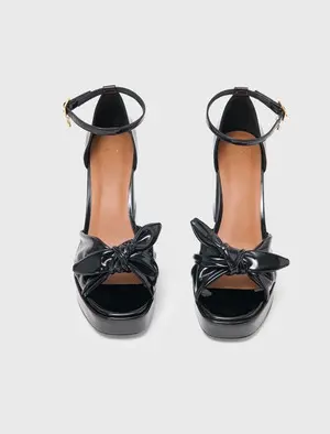 Maje Patent Leather Sandals With Heels