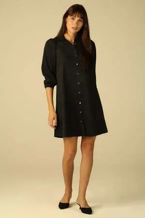 DUFFIELD LANE Suede Ashlynn Dress - Black