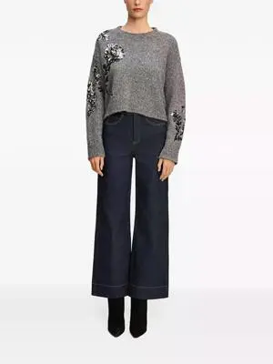Cinq À Sept Esmerine Sequin-embellished Floral-motif Sweater