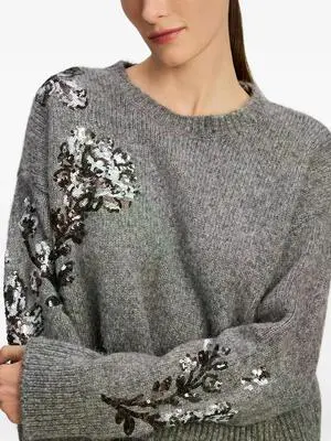 Cinq À Sept Esmerine Sequin-embellished Floral-motif Sweater