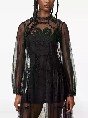 ALLSAINTS Cesca Mesh Midi Dress - Black