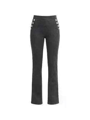 Cinq À Sept Suzette Button-embellished Trousers - Grey