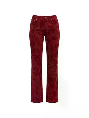 Cinq À Sept Stevie Paisley-flocked Jeans - Red