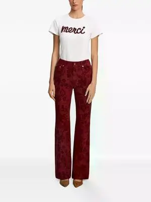 Cinq À Sept Stevie Paisley-flocked Jeans