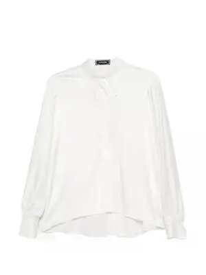 STYLAND Kimono-sleeve Satin Shirt - Neutrals