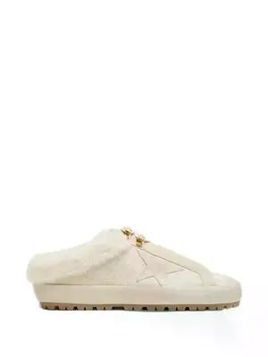 GOLDEN GOOSE Super-star Sabot Suede-upper-and-star Shearling-lining Sneakers