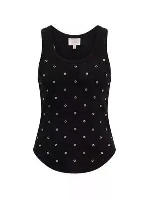 Cinq À Sept Quenta Grommet-embellished Tank Top - Black