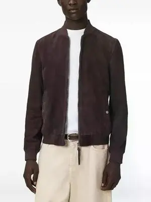 ALLSAINTS Morten Suede Bomber Jacket - Red