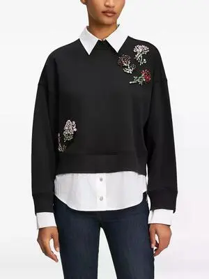 Cinq À Sept Justina Rhinestone-embellished Layered-effect Sweater