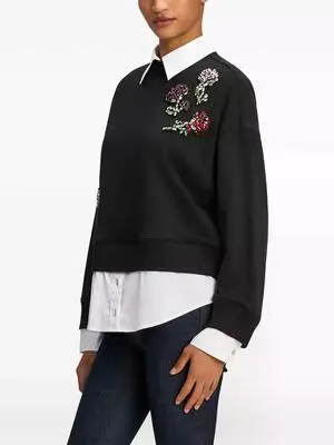 Cinq À Sept Justina Rhinestone-embellished Layered-effect Sweater