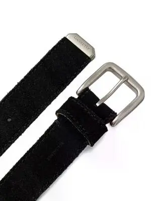 ALLSAINTS Suede Buckle Belt - Black