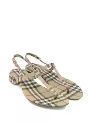 Burberry Emily Check Sandals - Neutrals