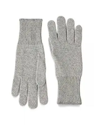 Brunello Cucinelli Ribbed-knit Cashmere Gloves - Grey